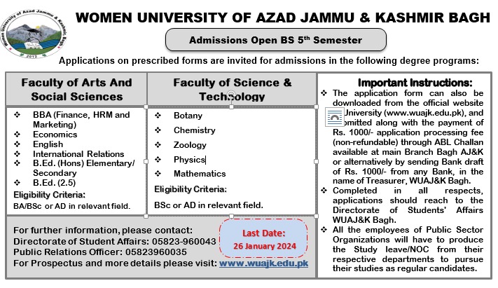 Women University of Azad Jammu & kashmir Bagh
